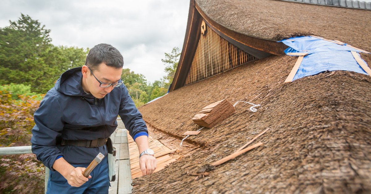 15 PHOTOS: Rare roof restoration uses material from Japan's Imperial ...