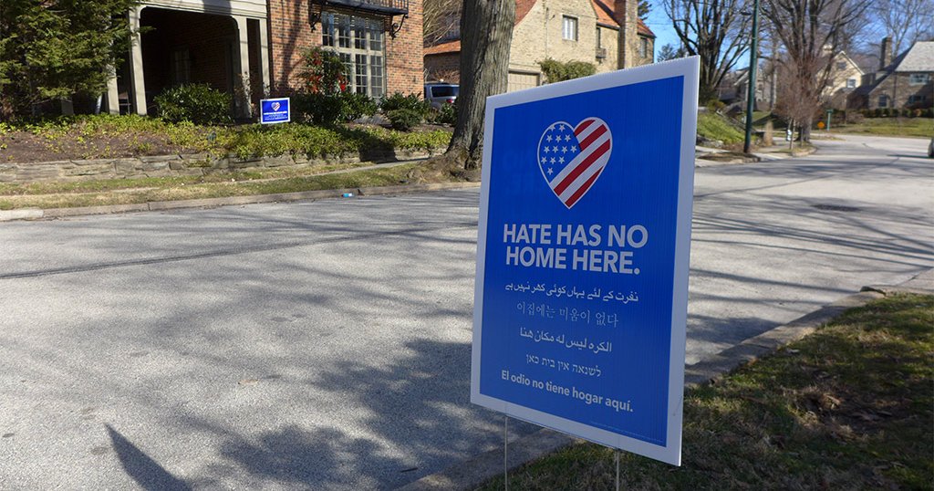 'Hate Has No Home Here' signs spark thefts, nasty anonymous letters ...