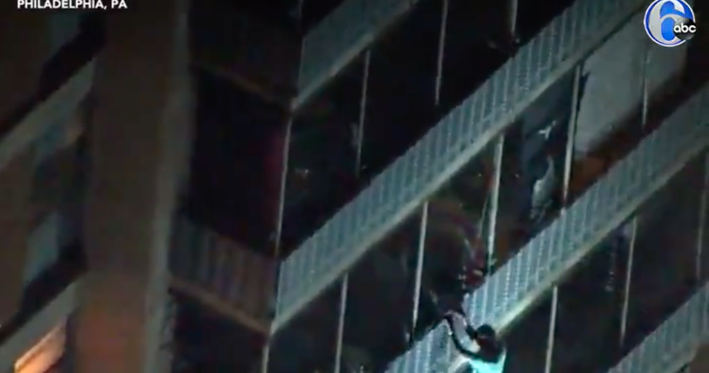 Video shows man scaling 19-story West Philly high-rise to escape fire ...