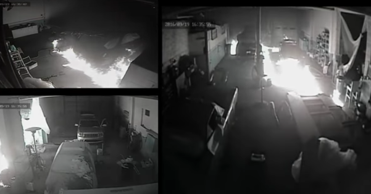 Man captured on video intentionally starting fire in Philly auto body ...