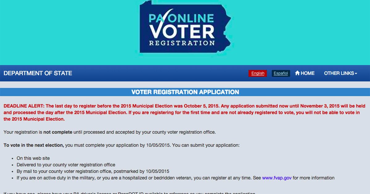One measly text message will help you register to vote in Pennsylvania ...