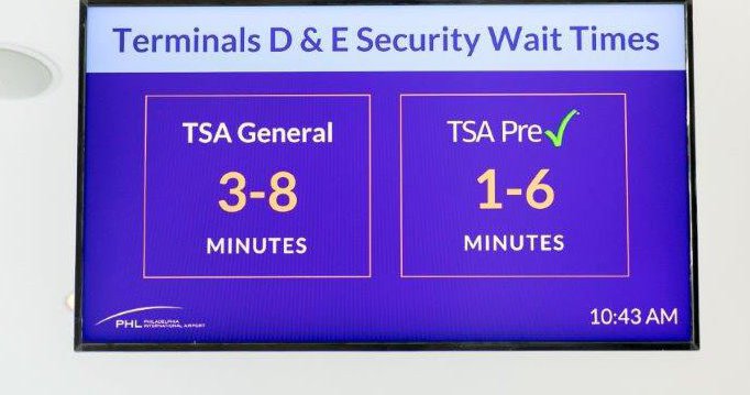 Philadelphia International Airport begins displaying wait times for ...