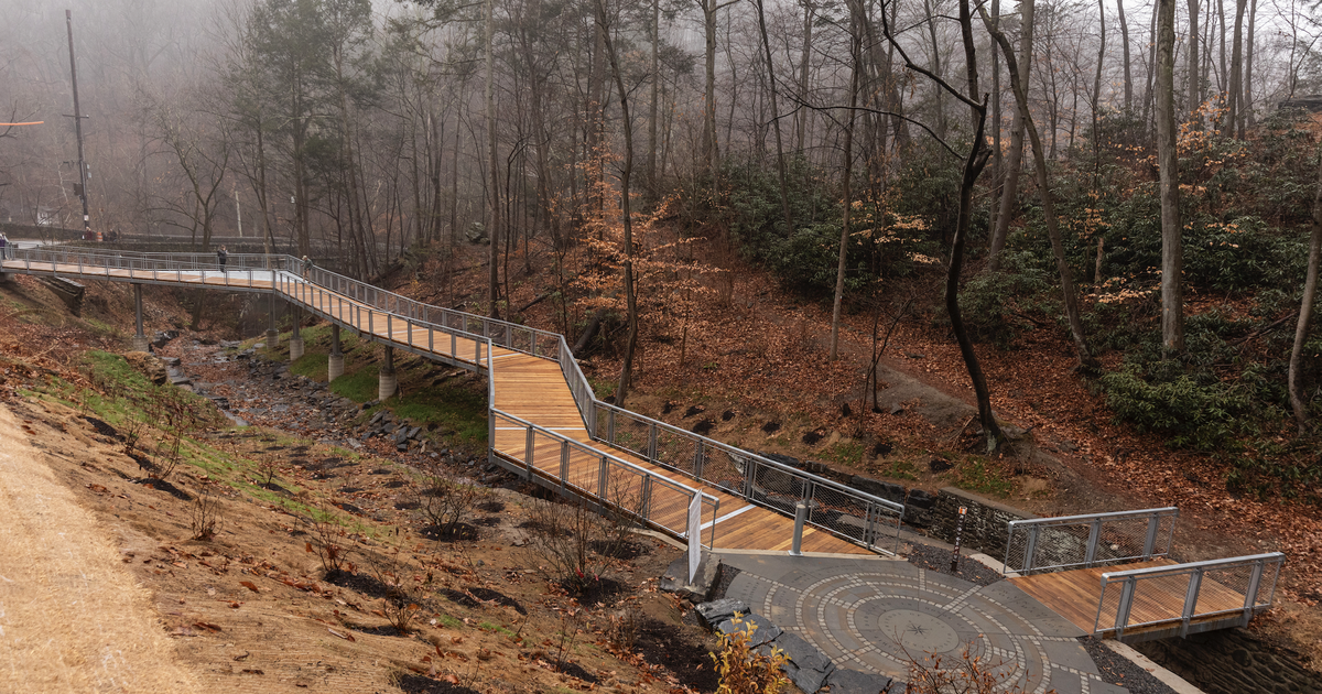 New pedestrian bridge opens near Forbidden Drive at Wissahickon Valley ...
