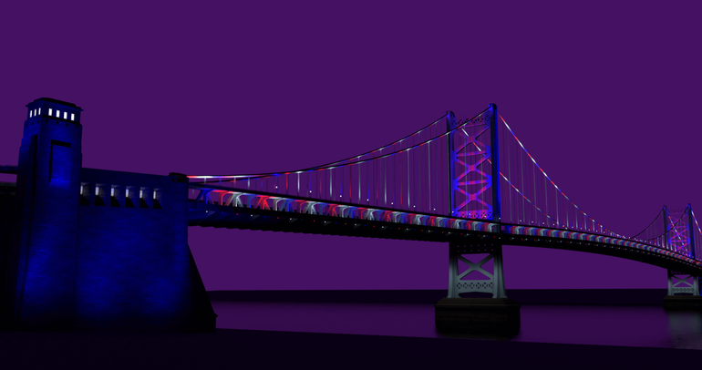 New lights installed on Ben Franklin Bridge flash colors across the ...