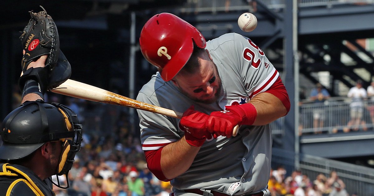 WATCH: Phillies' Rupp leaves game after taking pitch to head | PhillyVoice