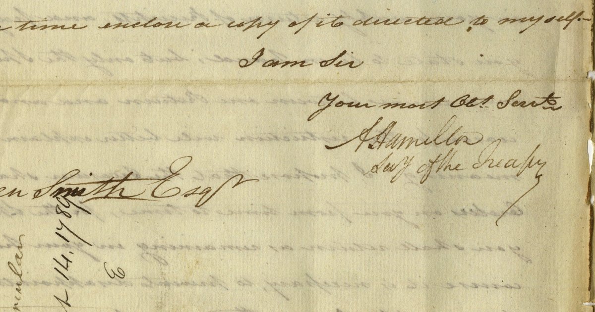For sale: Letters written by Alexander Hamilton while founding U.S ...