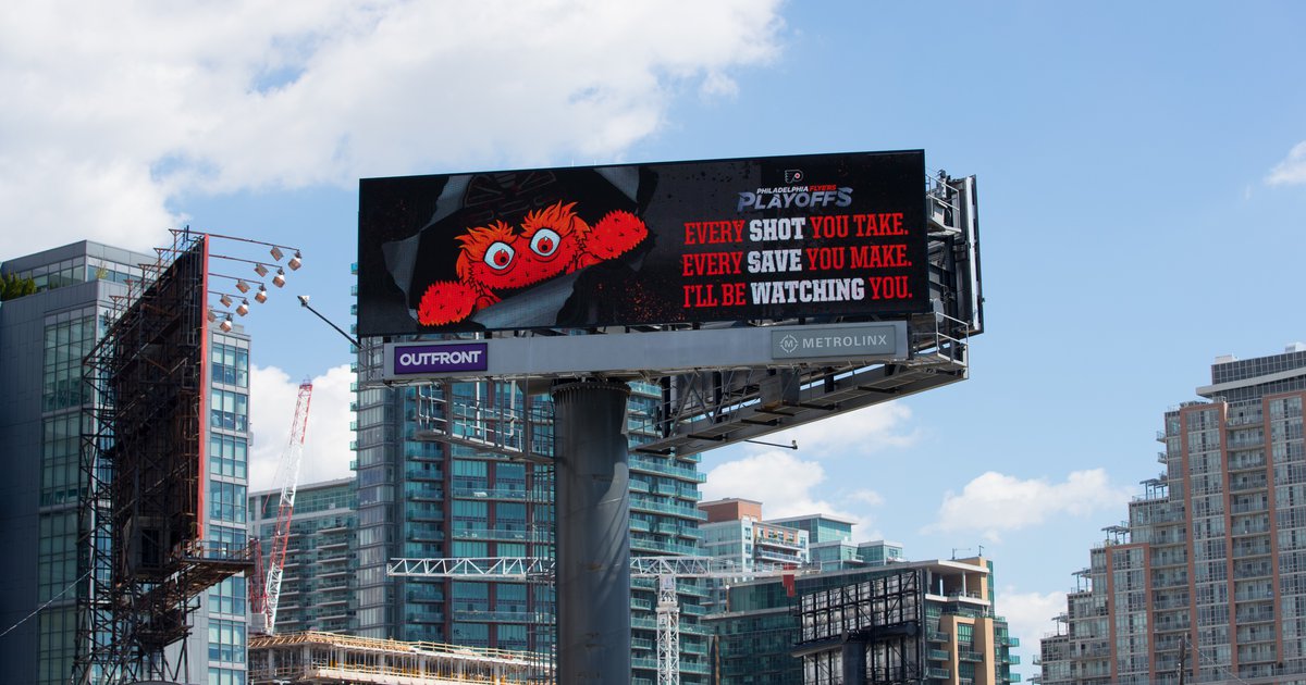 Flyers buy Gritty billboard in Toronto ahead of NHL season resumption ...