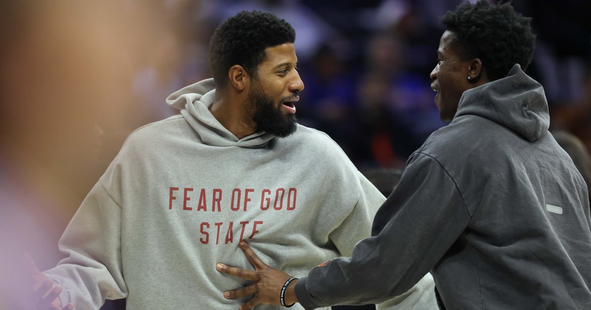 Paul George (knee) participates in first full Sixers practice, with ...