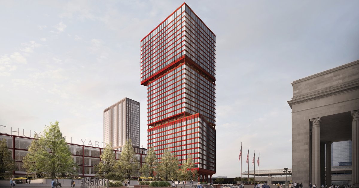 Master plans unveiled for striking, 34-floor red skyscraper next to ...