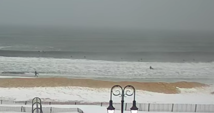 Watch as New Jersey surfers ride waves right after intense snow storm ...